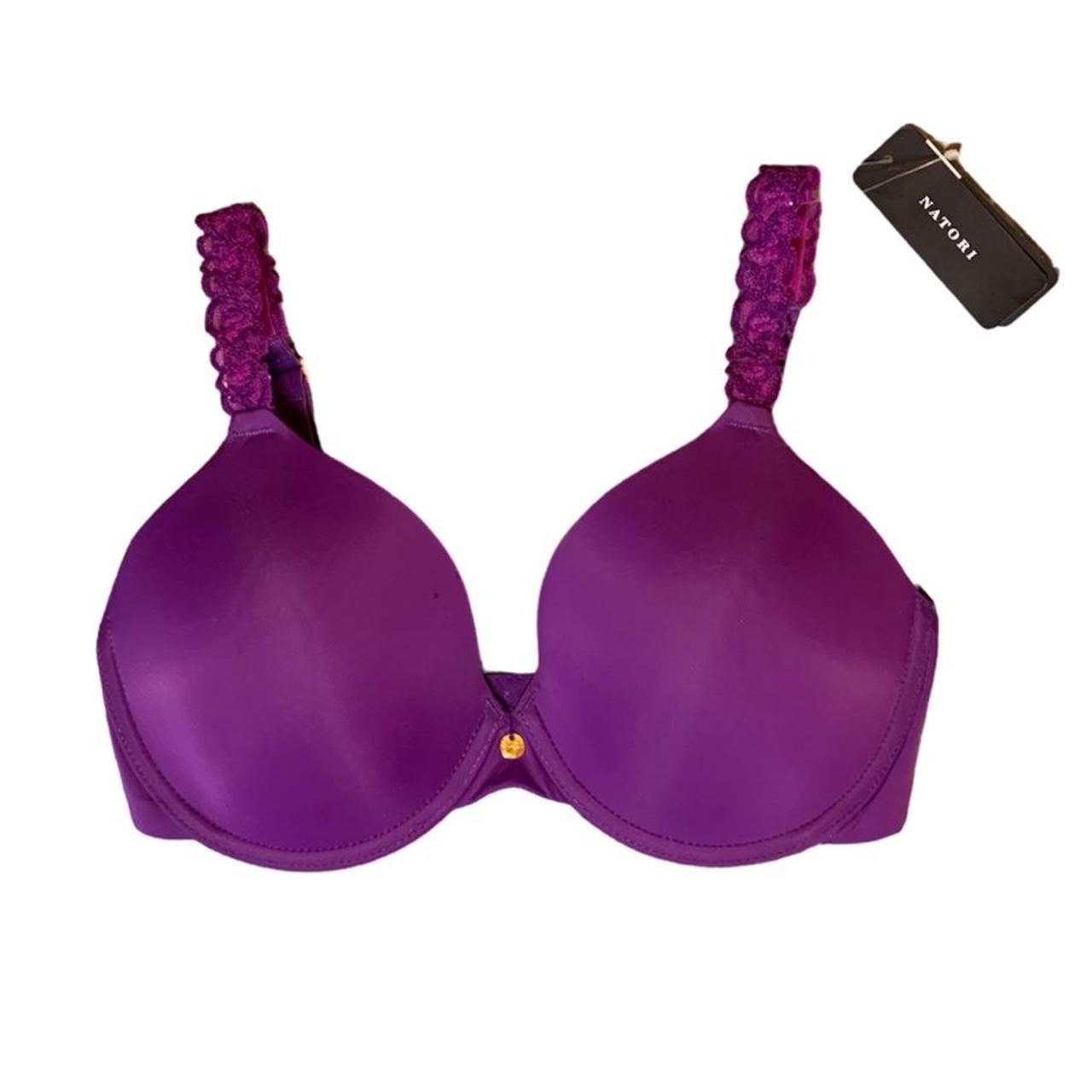 Natori 32D pure luxe padded bra NWT shade bell/plum... - Depop