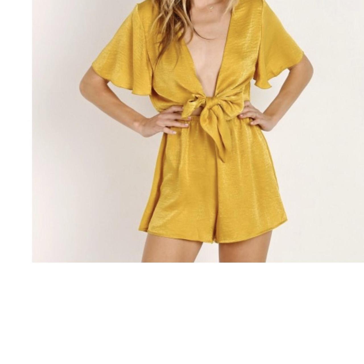 Show Me Your Mumu Women's Yellow Playsuit-romper | Depop