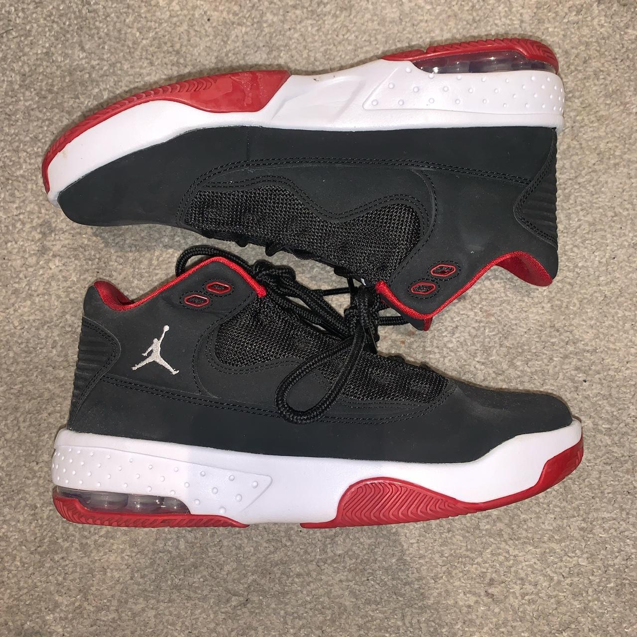 Jordan Max Aura 2 Black Gym Red No original box Size... - Depop