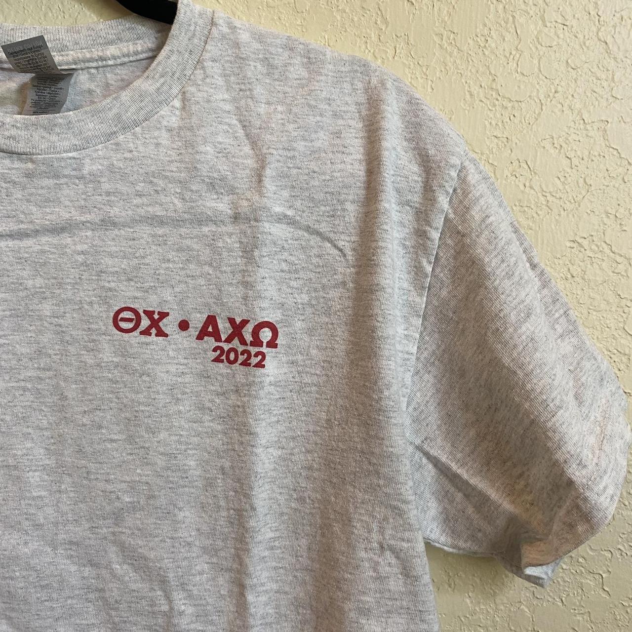 AXO X THETA CHI tee shirt in light gray. Fun in and... - Depop