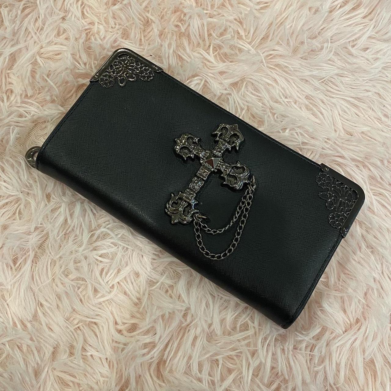 Gorgeous black gothic cross chain wallet #goth... - Depop