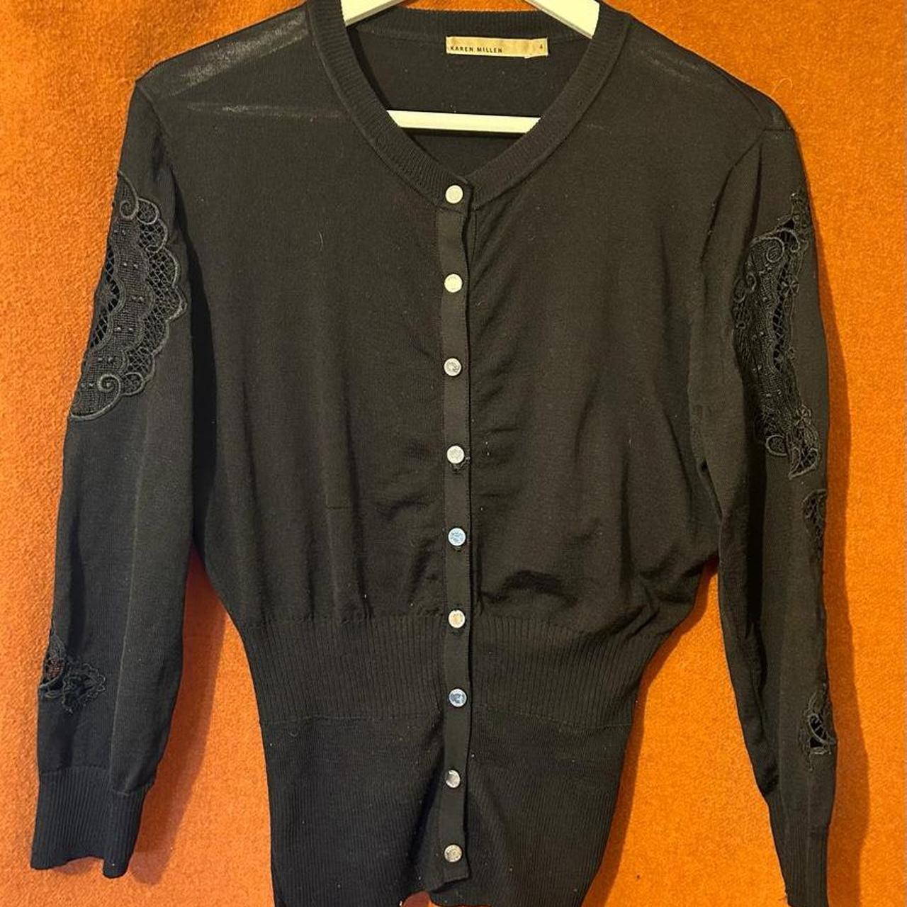 Pre loved, black, Karen Millen tailored cardigan... - Depop