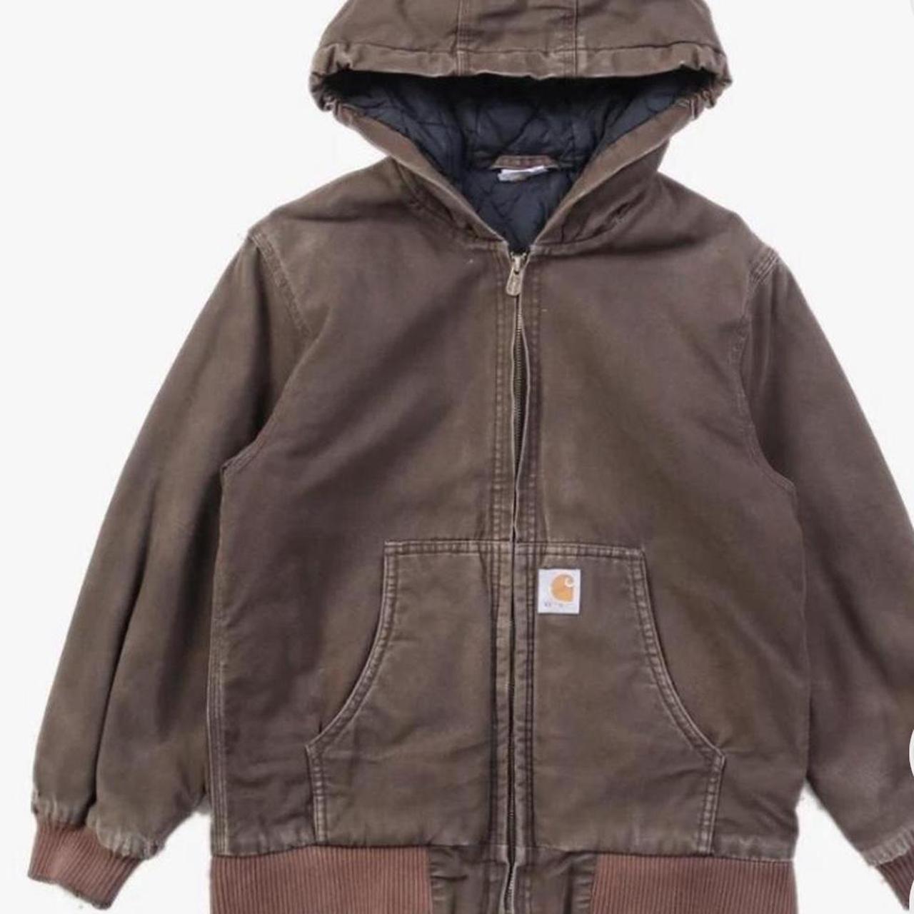 Carhart Brown Active Hooded Jacket - mens large... - Depop