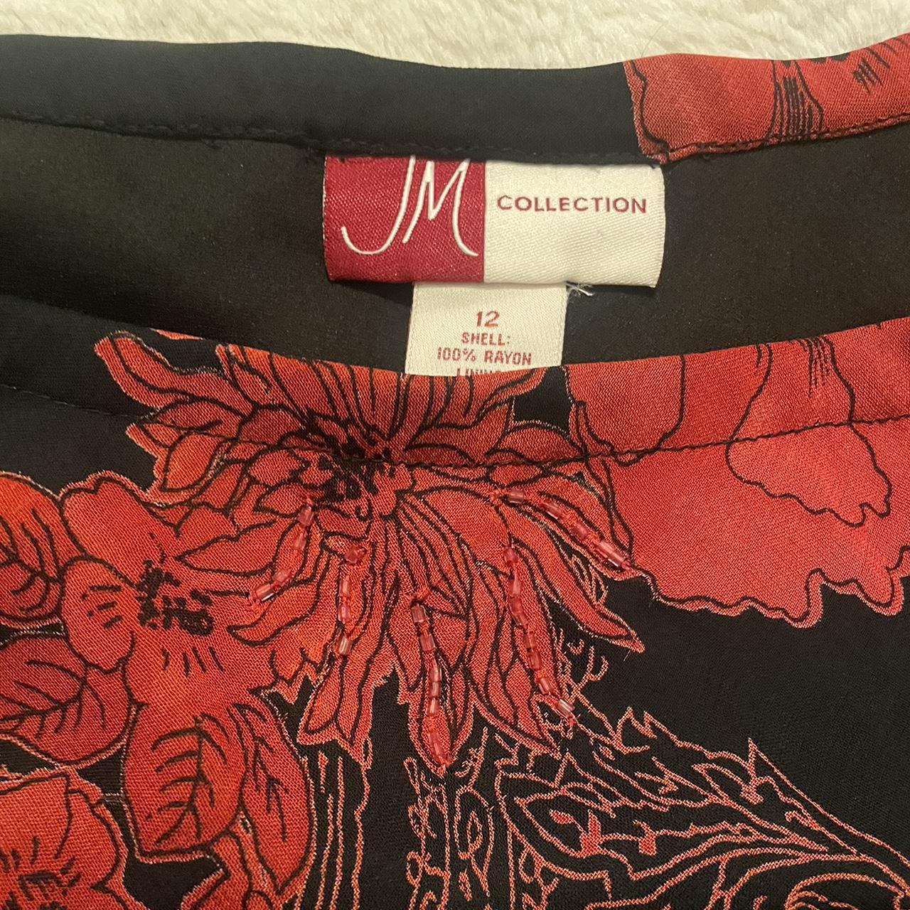 JM Collection Women's Black and Red Skirt | Depop