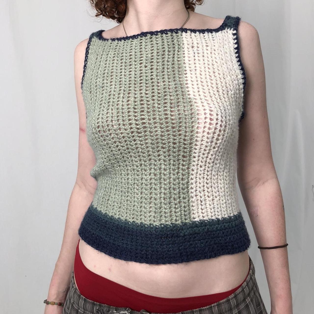 backless crochet top by me! model is an xs but fits... - Depop