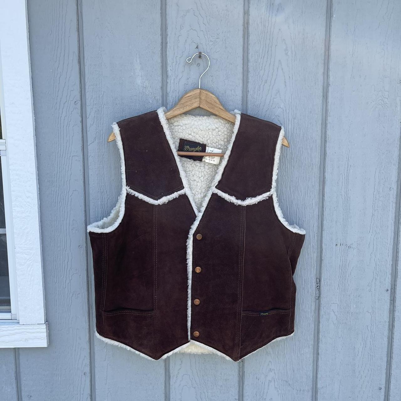 WRANGLER VEST / Fur Lined Western Vest / Size LARGE... - Depop