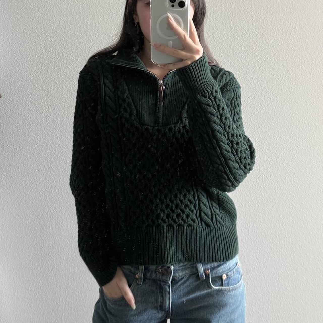 Kith green knit sweater with zip - Depop