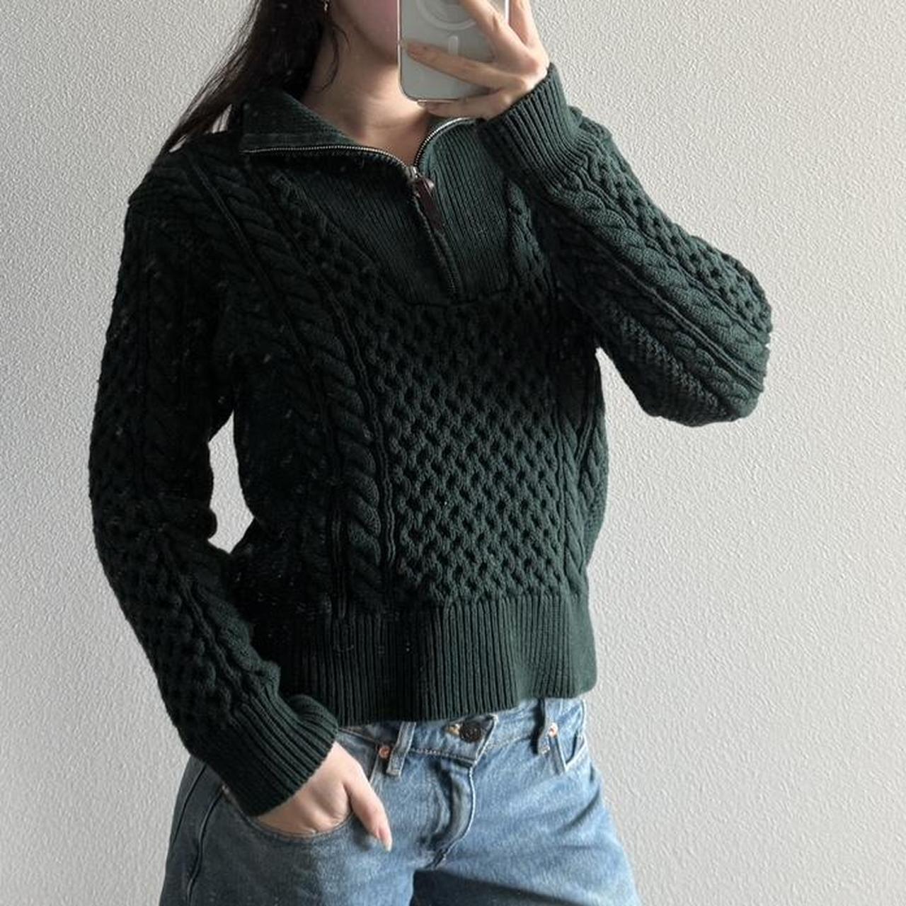 Kith green knit sweater with zip - Depop