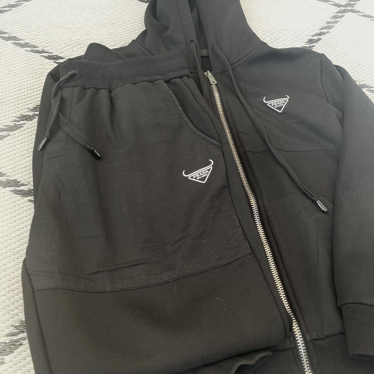 Prada Men's Black Tracksuit, hardly worn and in... - Depop