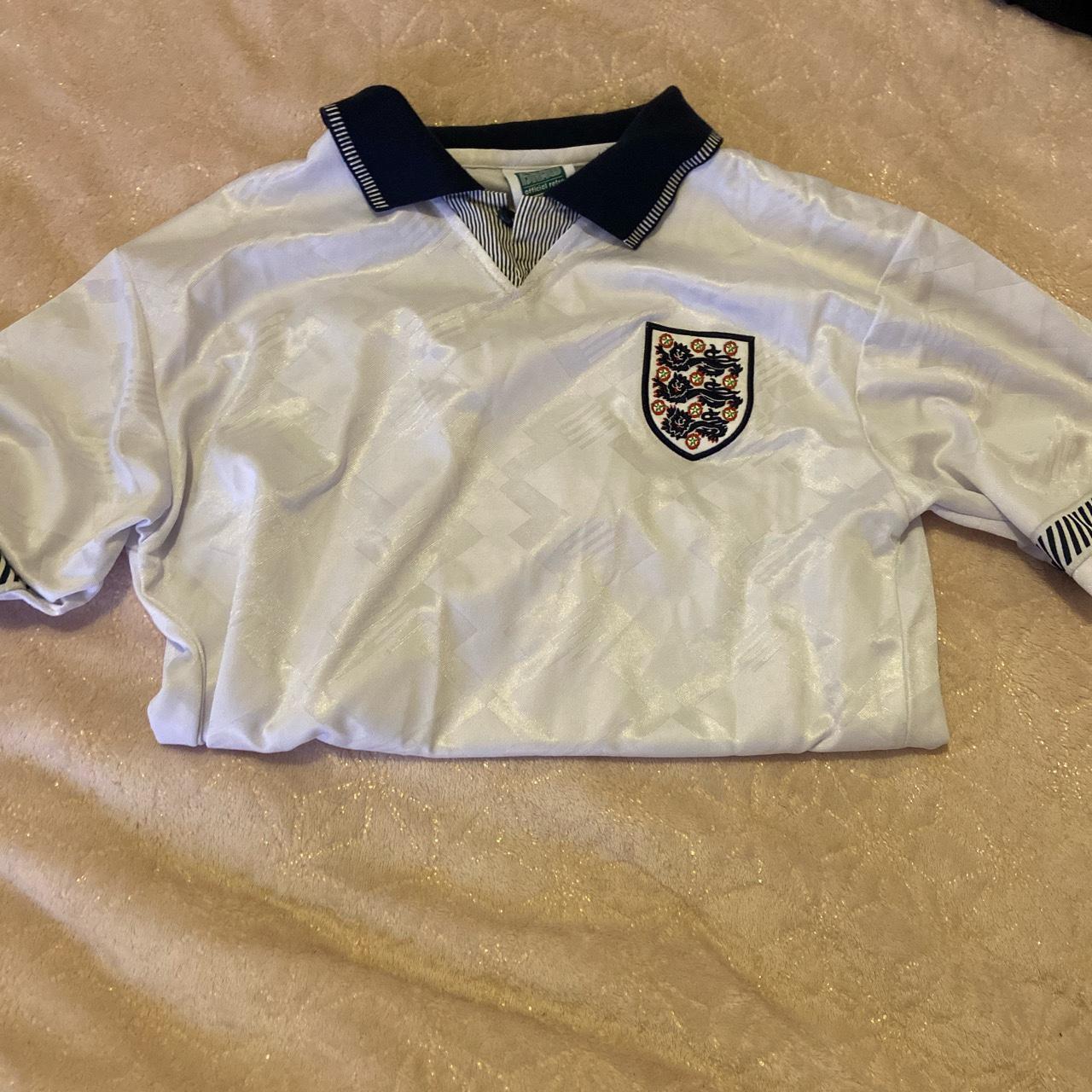 Score draw England 90 shirt Size small Slight mark... - Depop