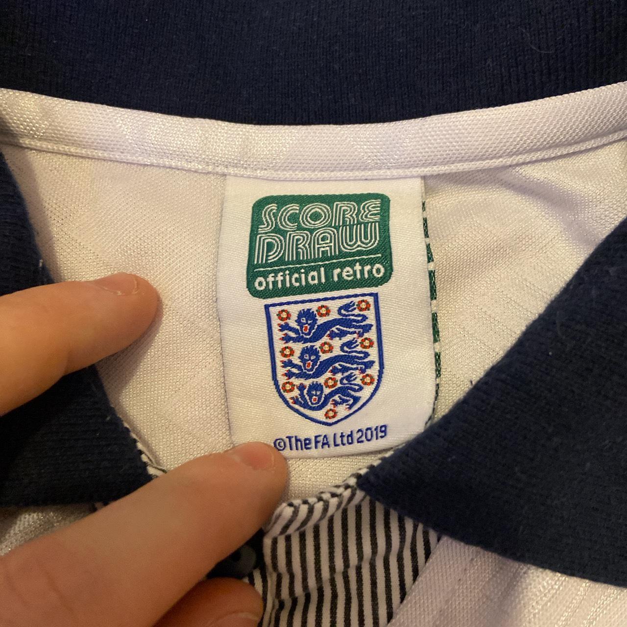 Score draw England 90 shirt Size small Slight mark... - Depop