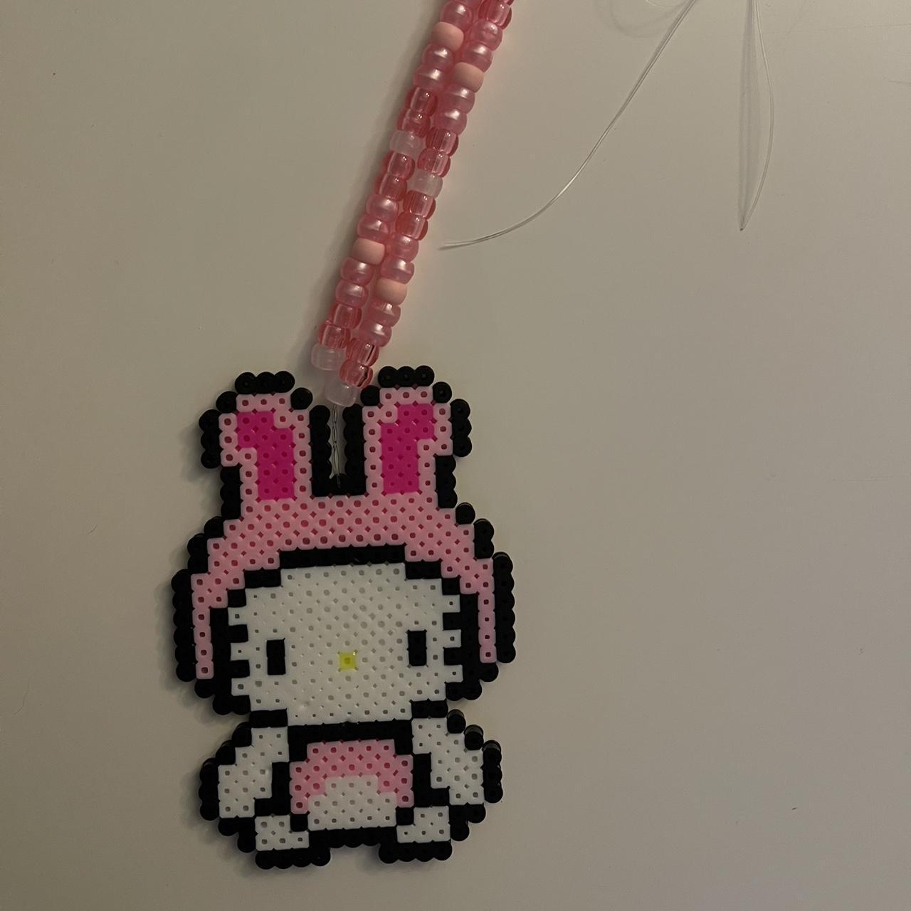 Hello Kitty Pink Bunny handmade kandi necklace (for... - Depop