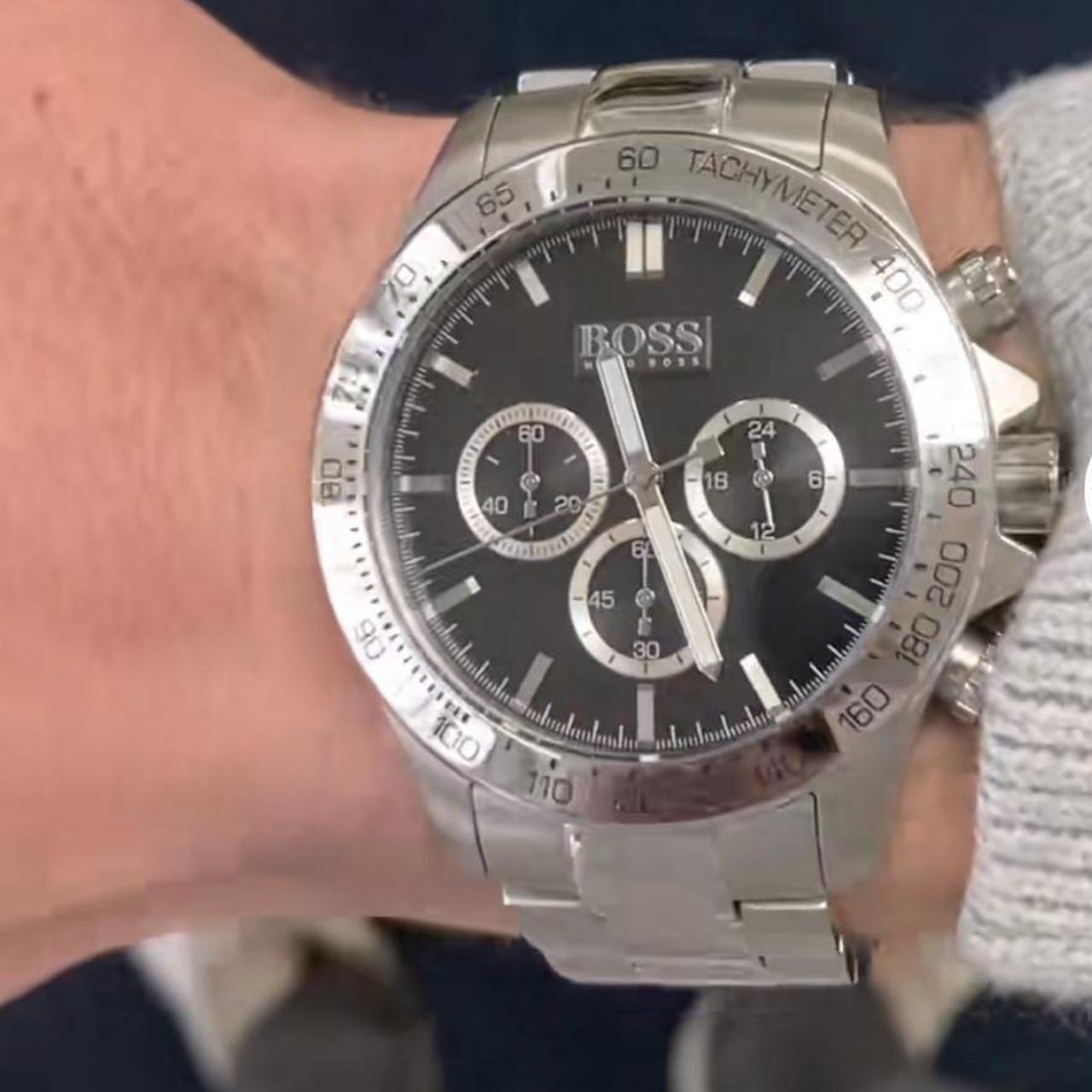 Silver Hugo boss watch. Worn for 4 months no... - Depop