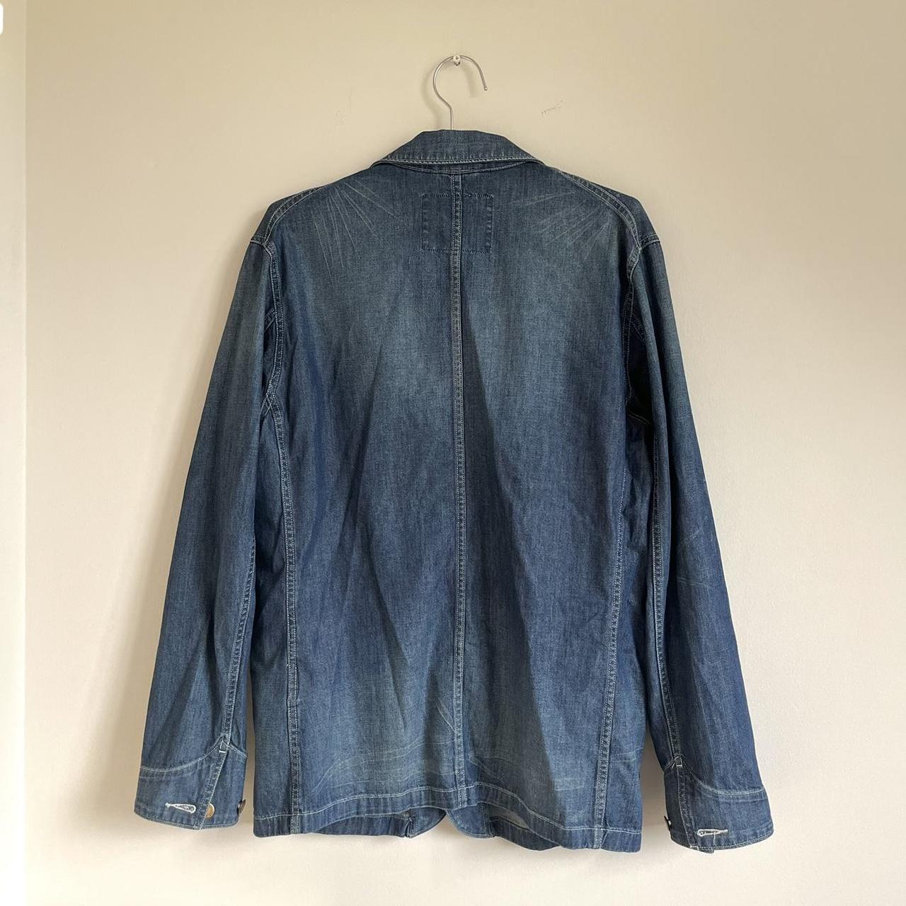 ୨♡୧‿︵‿︵ vintage Levi’s long denim jacket,... - Depop