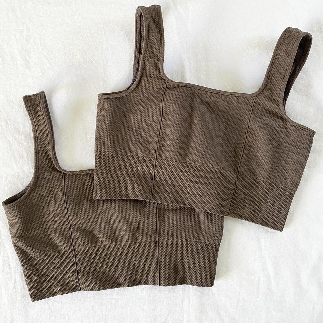 AIMN luxe crop x2 in macchiato Size M In great... - Depop