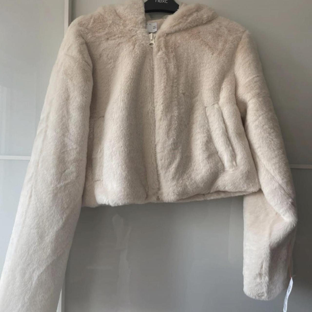 Asos Cropped cream fur jacket - Depop