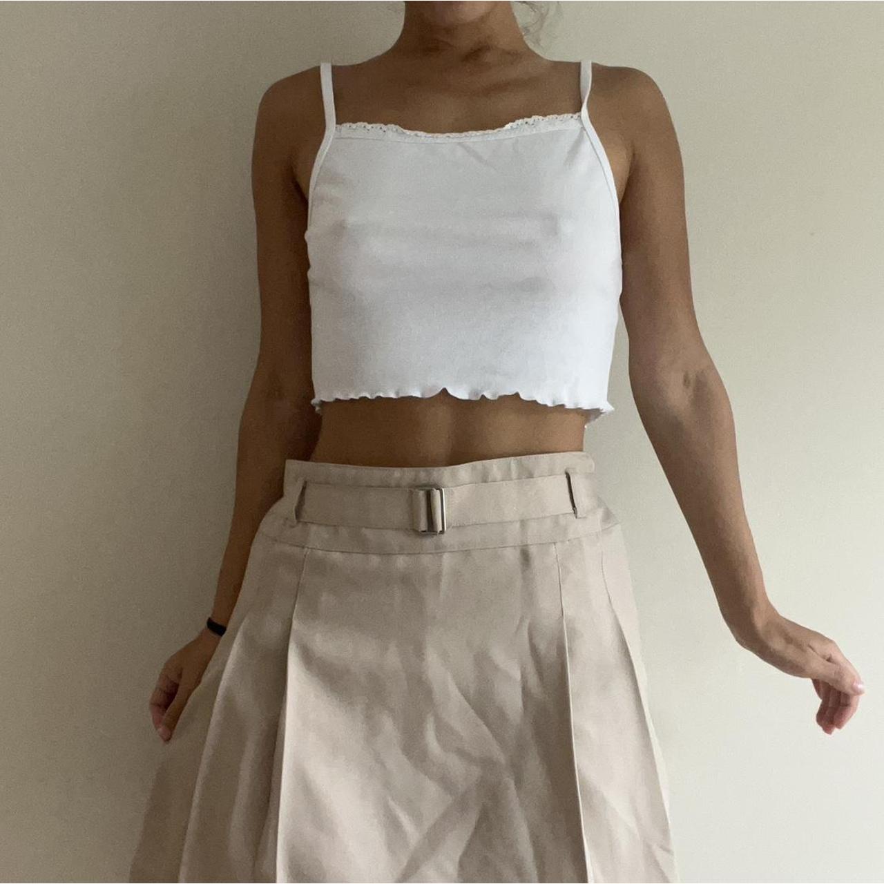 WHITE COTTON ON CROPPED TANK dollette coquette... - Depop