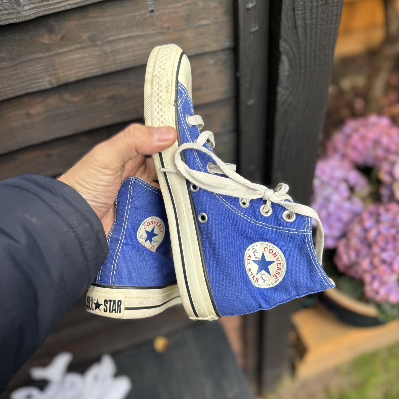 Rare blue converse hi tops uk size 4 Excellent... - Depop