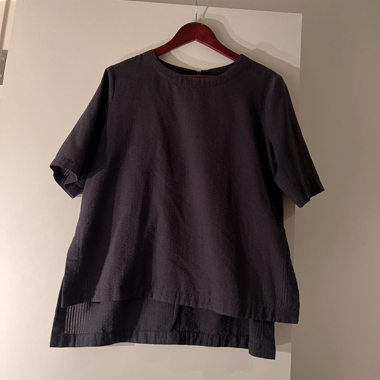 Alpha60 Textured, black top, size L Organic cotton... - Depop