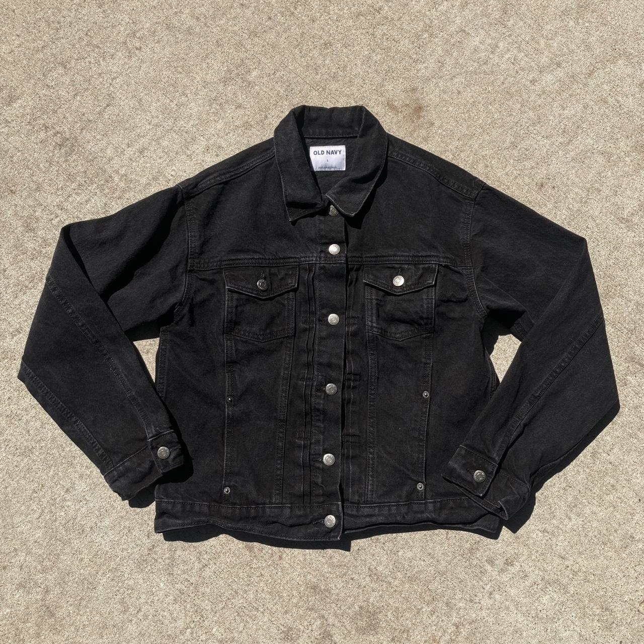 Women’s Old Navy black denim jacket #oldnavy... - Depop