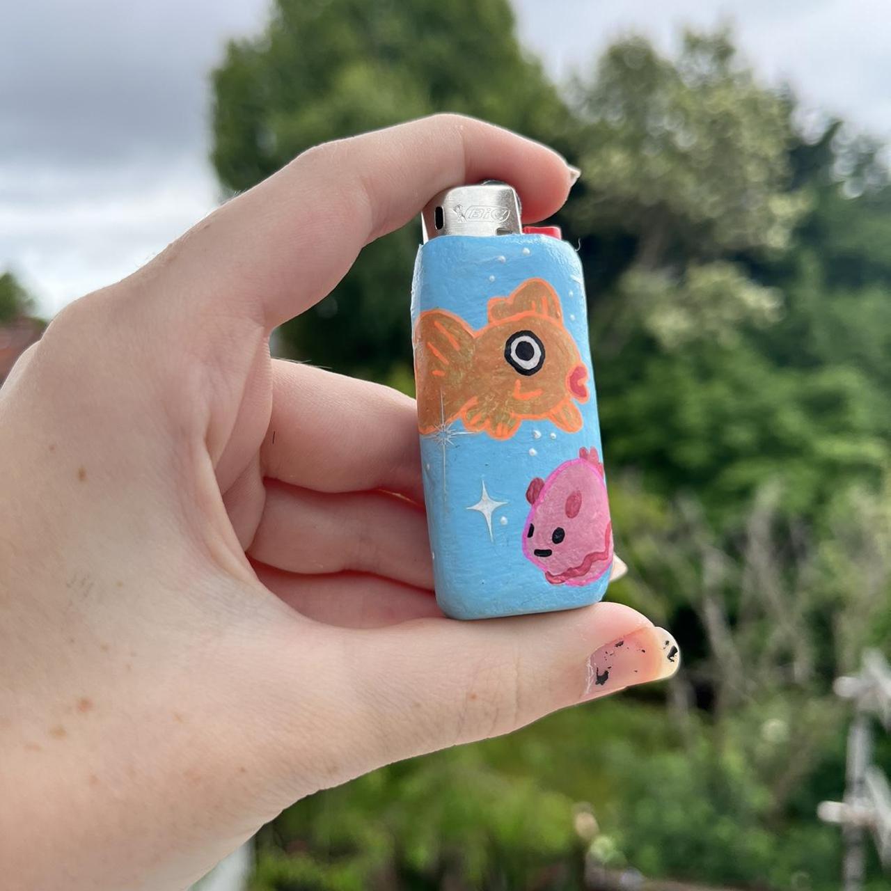 SEA LIFE CLAY LIGHTER CASE🪸 handmade w air dry clay... - Depop