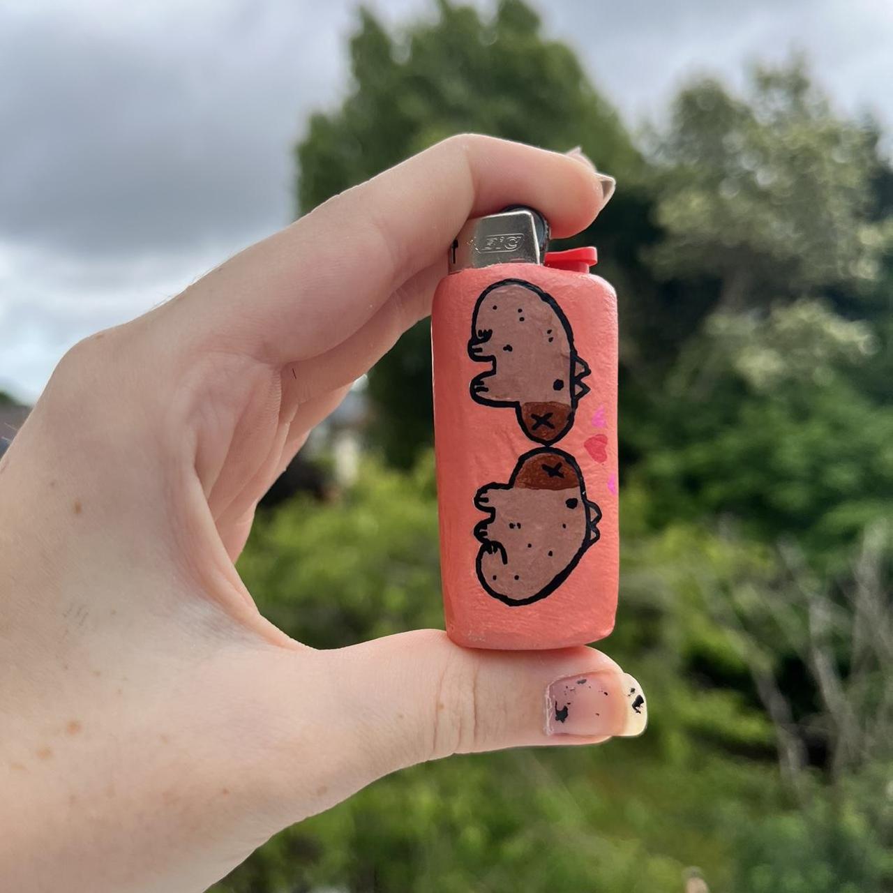 KISSY CAPYBARA LIGHTER CASE 💗 handmade w air dry... - Depop