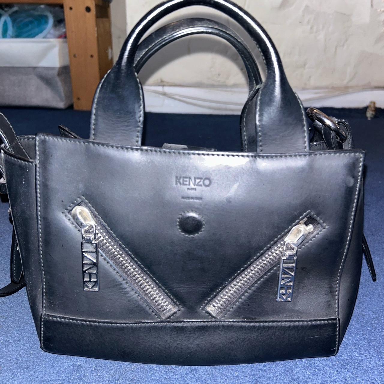 Black Kenzo Leather Handbag - Depop