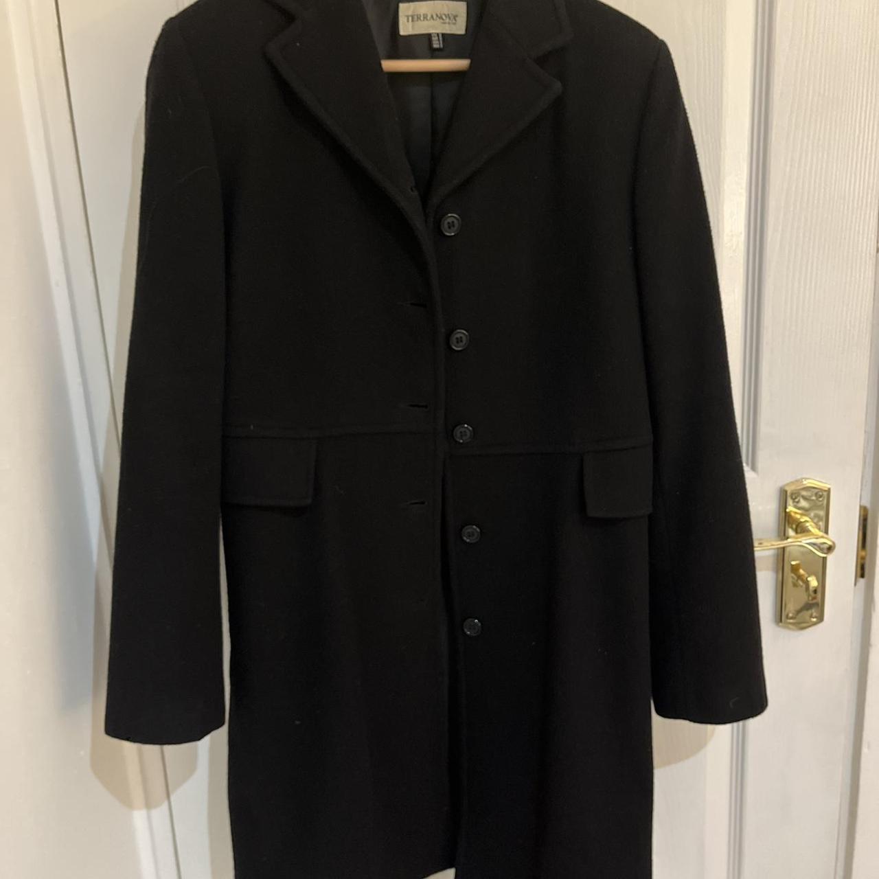 Vintage Italian Lana Wool Trench Coat Navy 80% Wool... - Depop