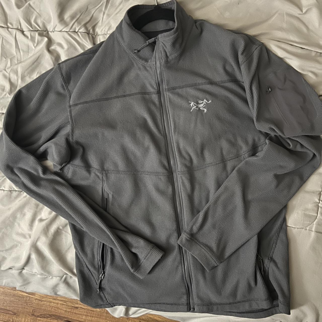 arc’teryx thermal dark gray zip up jacket men’s... - Depop
