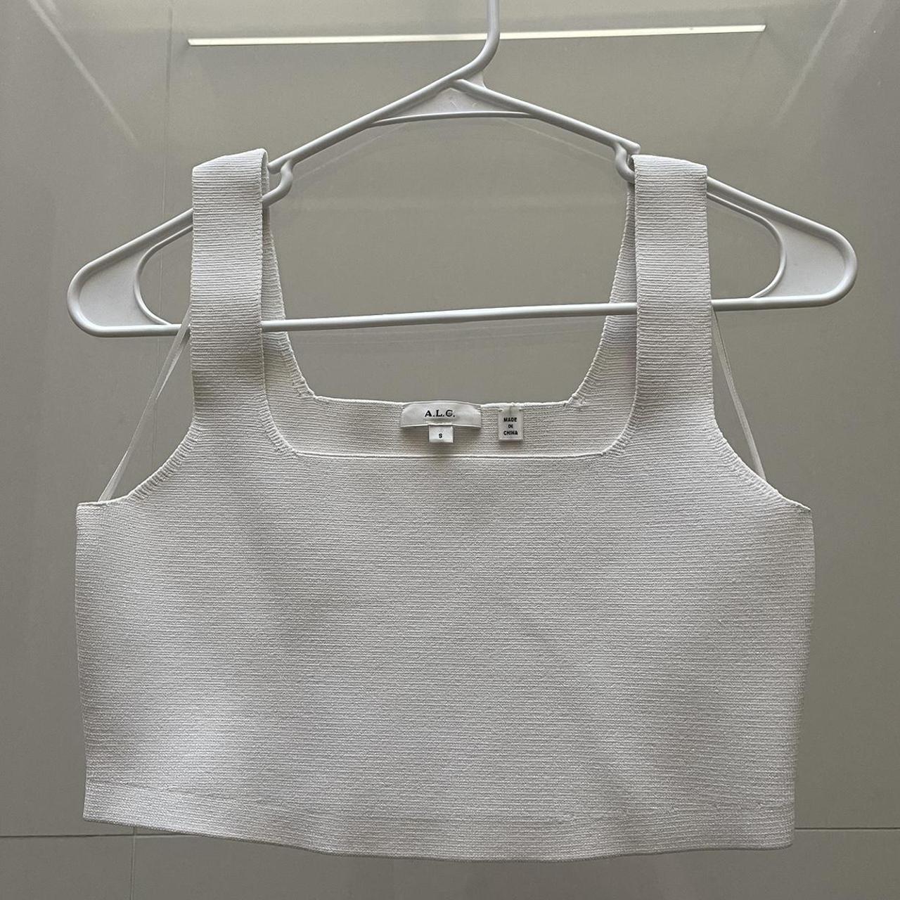 A.L.C Cropped Top 70% Viscose 17% Polyester 12%... - Depop