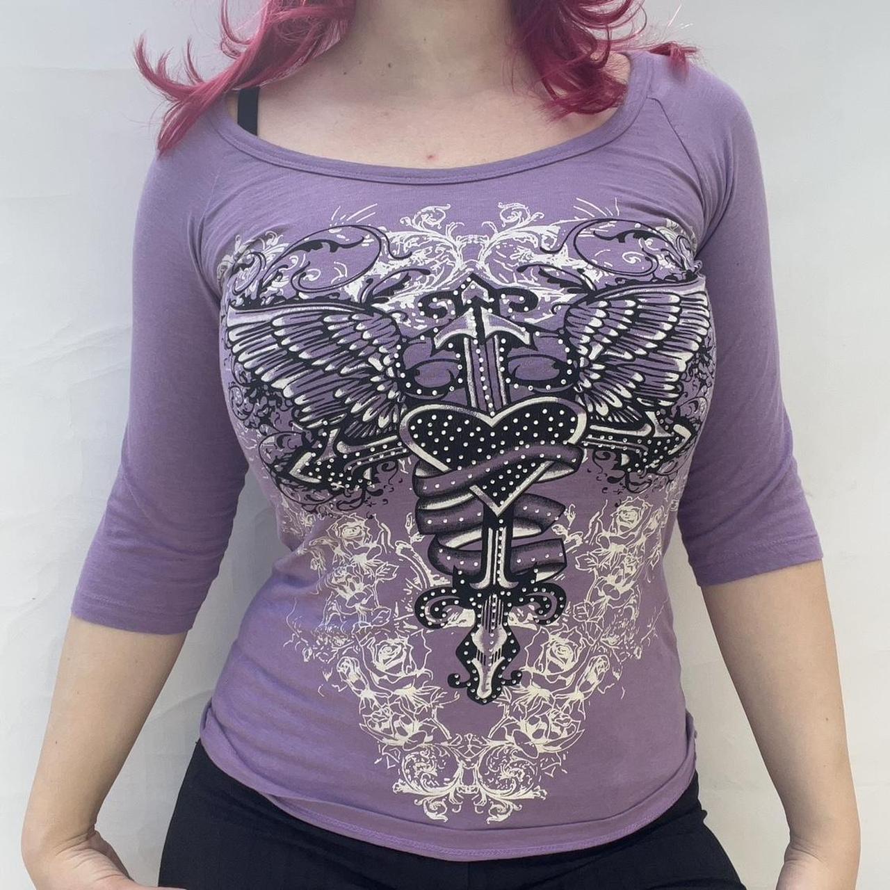 Y2K grunge angel wing top Labeled a medium but... - Depop