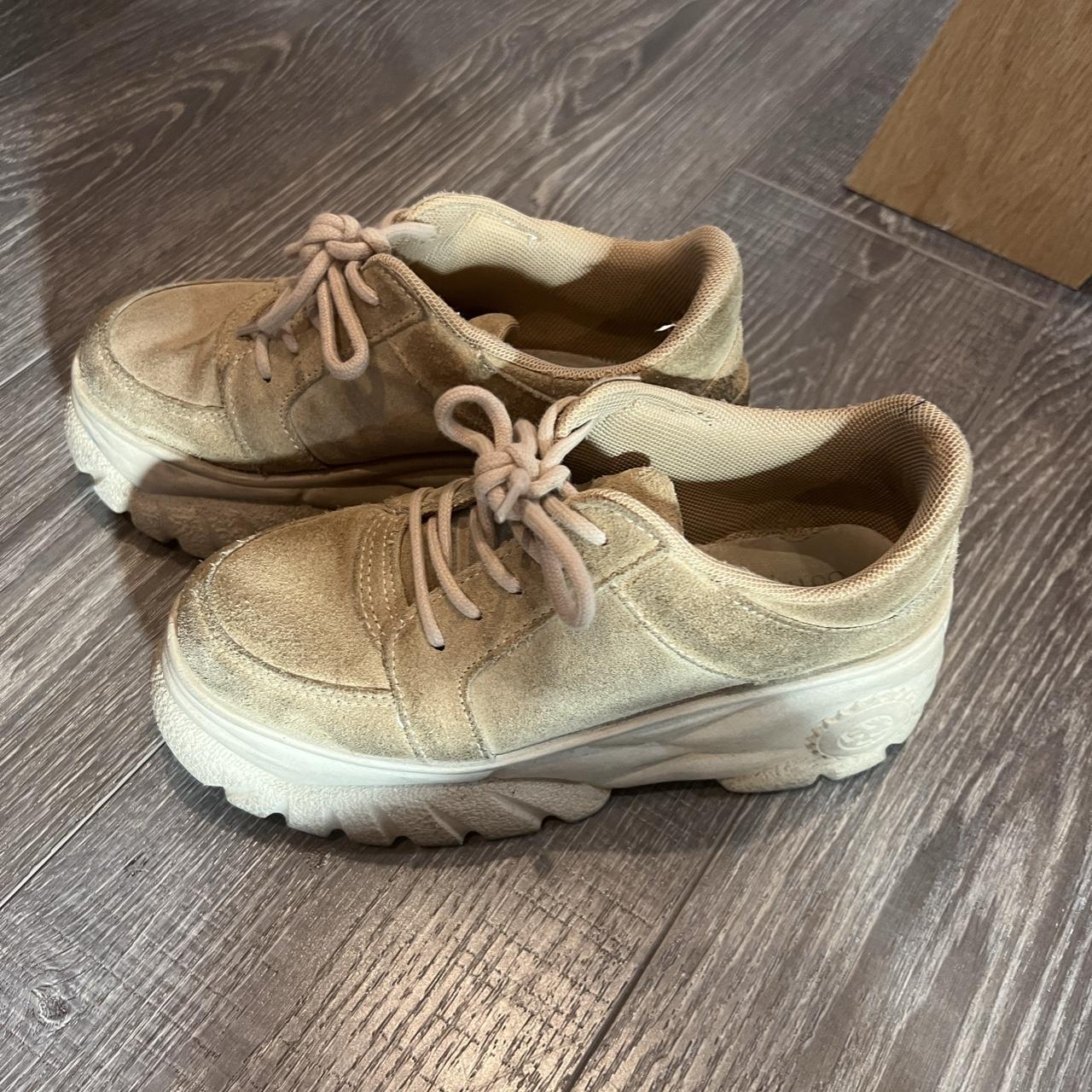 Tan Platform Sneakers from Urban Outfitters Size... - Depop