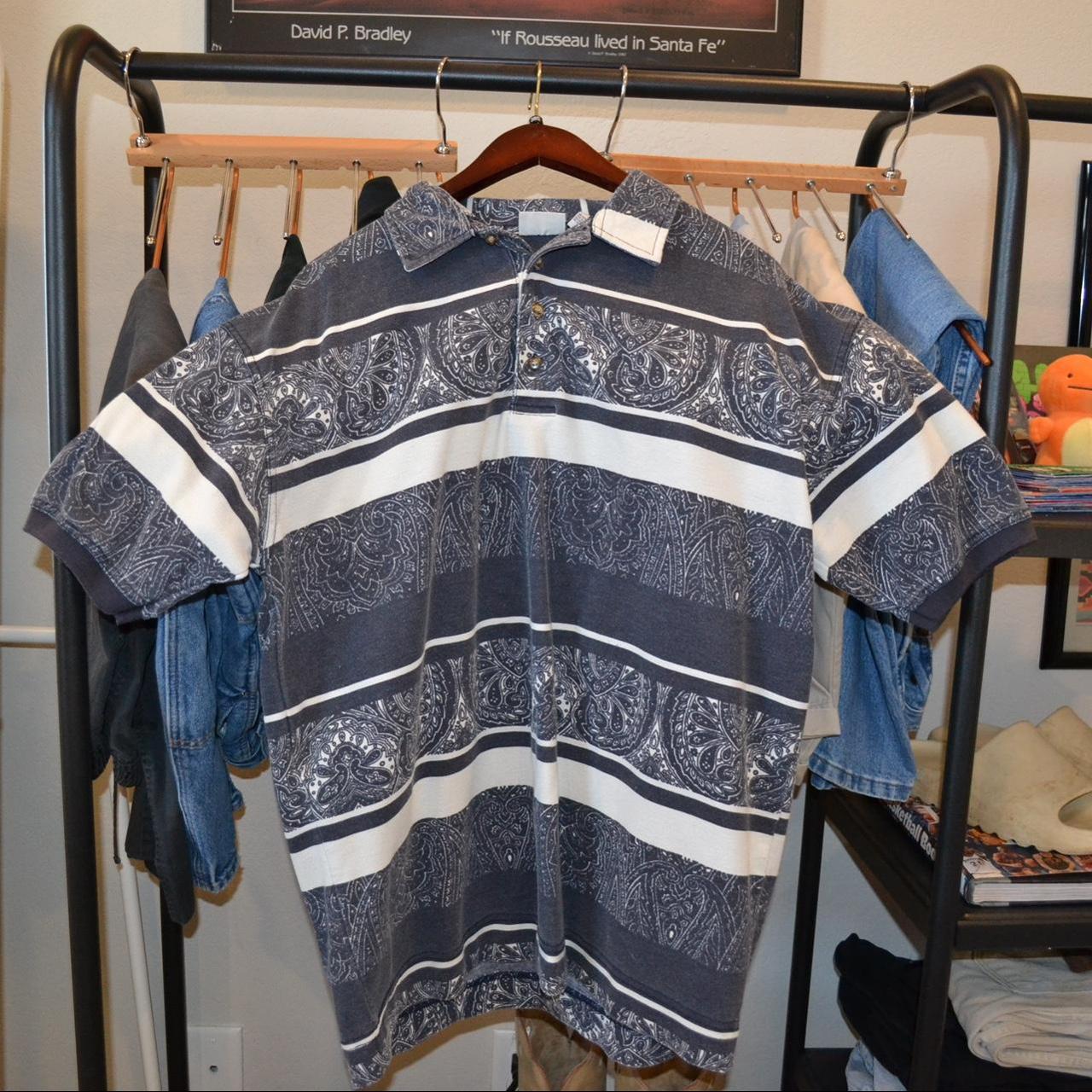 Bugle Boy Men's White and Black Polo-shirts | Depop