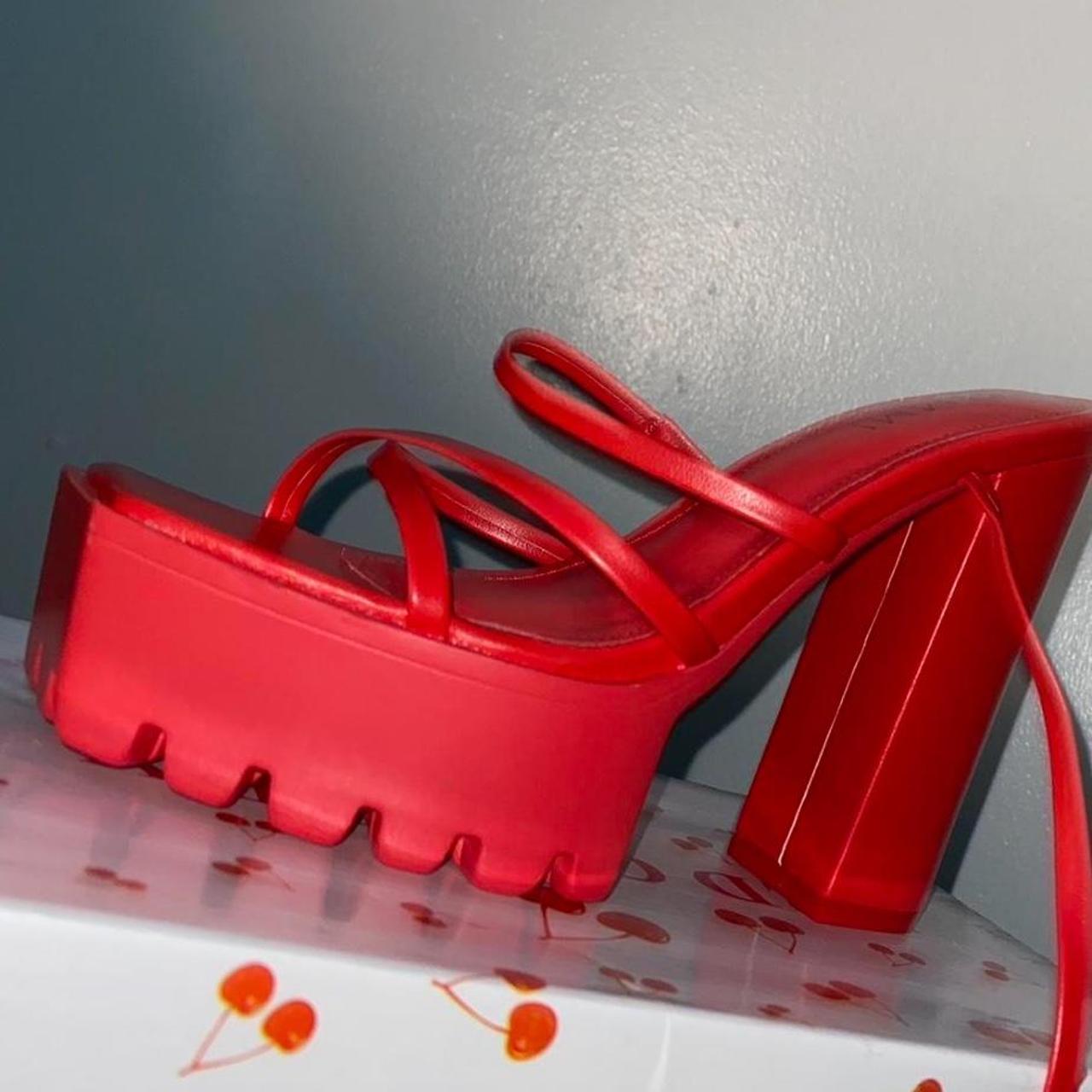 DM BEFORE PURCHASING Dollskill Red Platform Shoes... - Depop