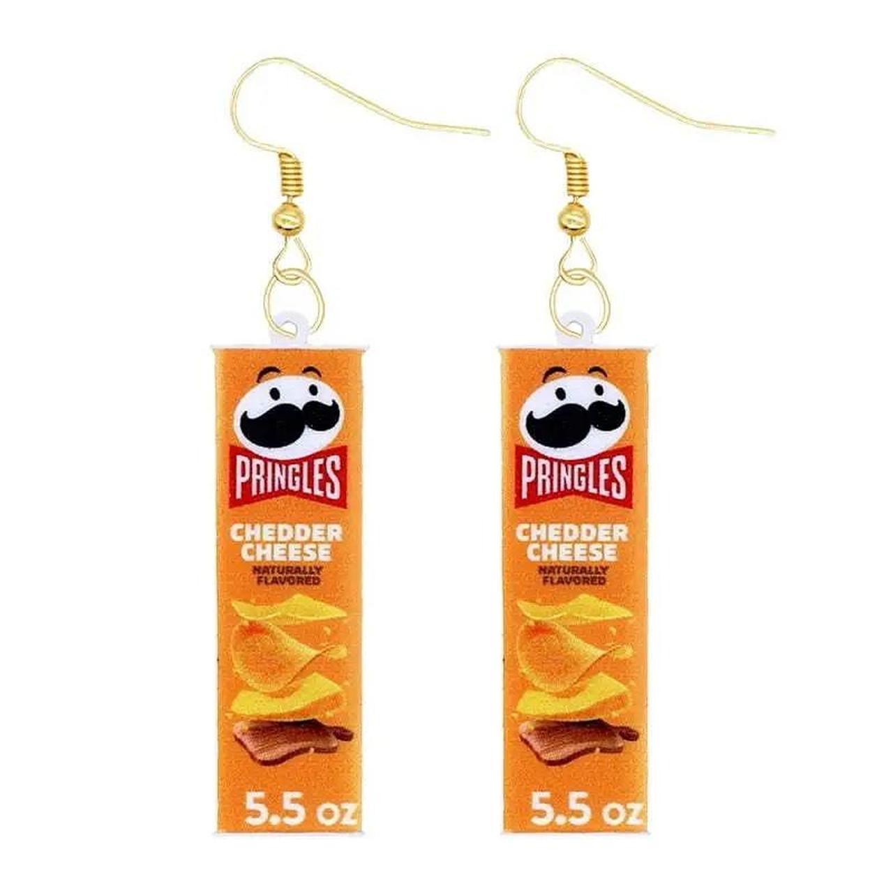 CHEDDAR CHEESE PRINGLES DROP EARRINGS - Depop