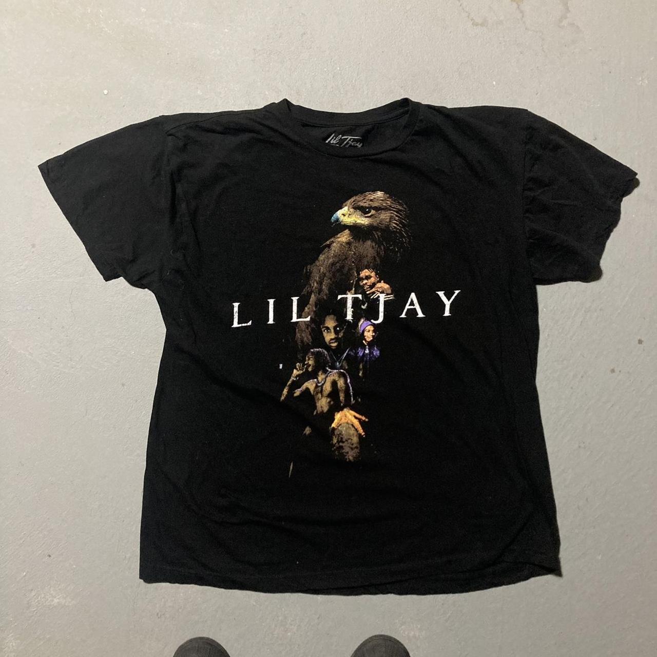 Mens Lil Tjay T Shirt Rap Hip Hop Sz XL Black Tee.... - Depop