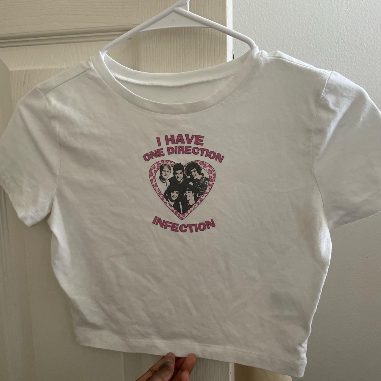 Women's White and Pink Crop-top | Depop