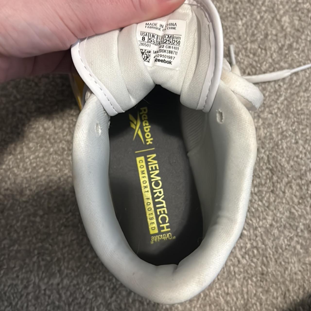 Reebok Club Hi High-Top Sneaker White/Mustard... - Depop