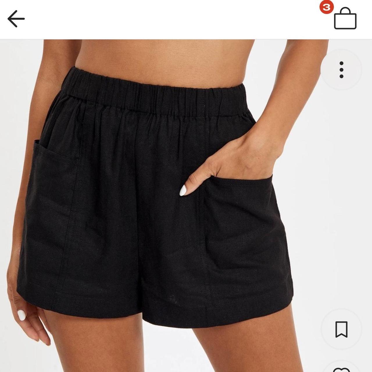 Black linen shorts from Glassons Size 8 brand new - Depop