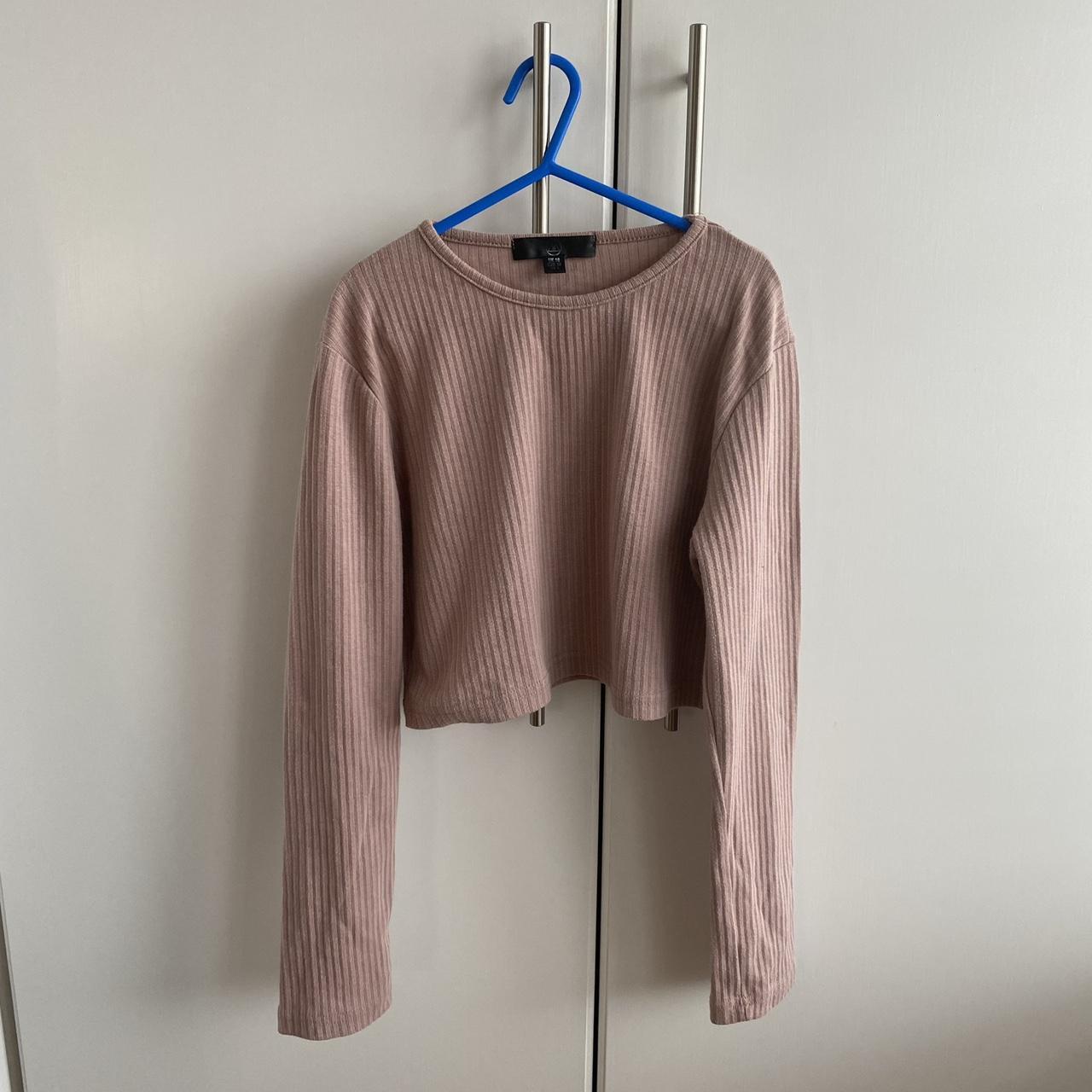 dirty pink ribbed crop top from missguided, bought... - Depop