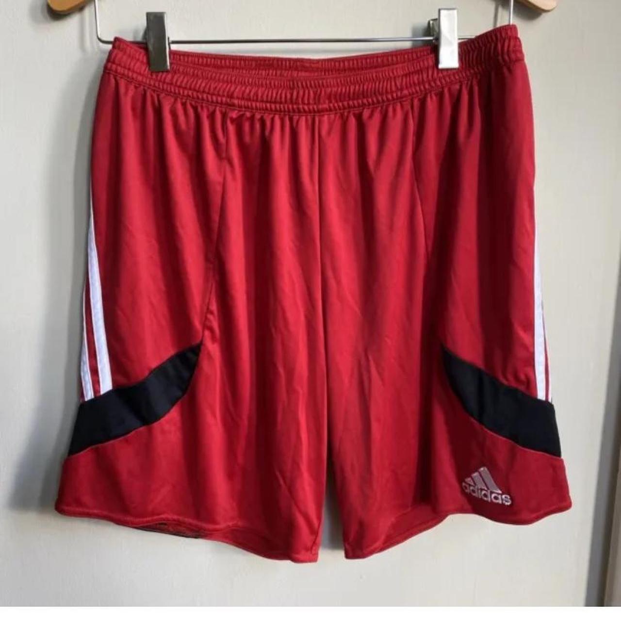 Red glossy climalite red shorts Elastic waist with... - Depop