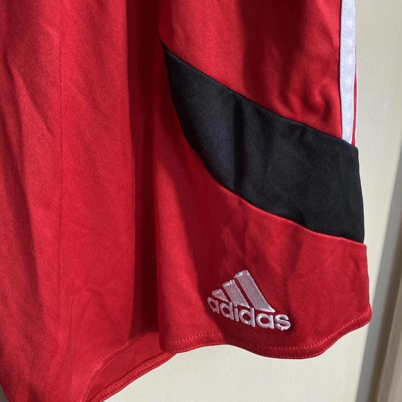 Red glossy climalite red shorts Elastic waist with... - Depop