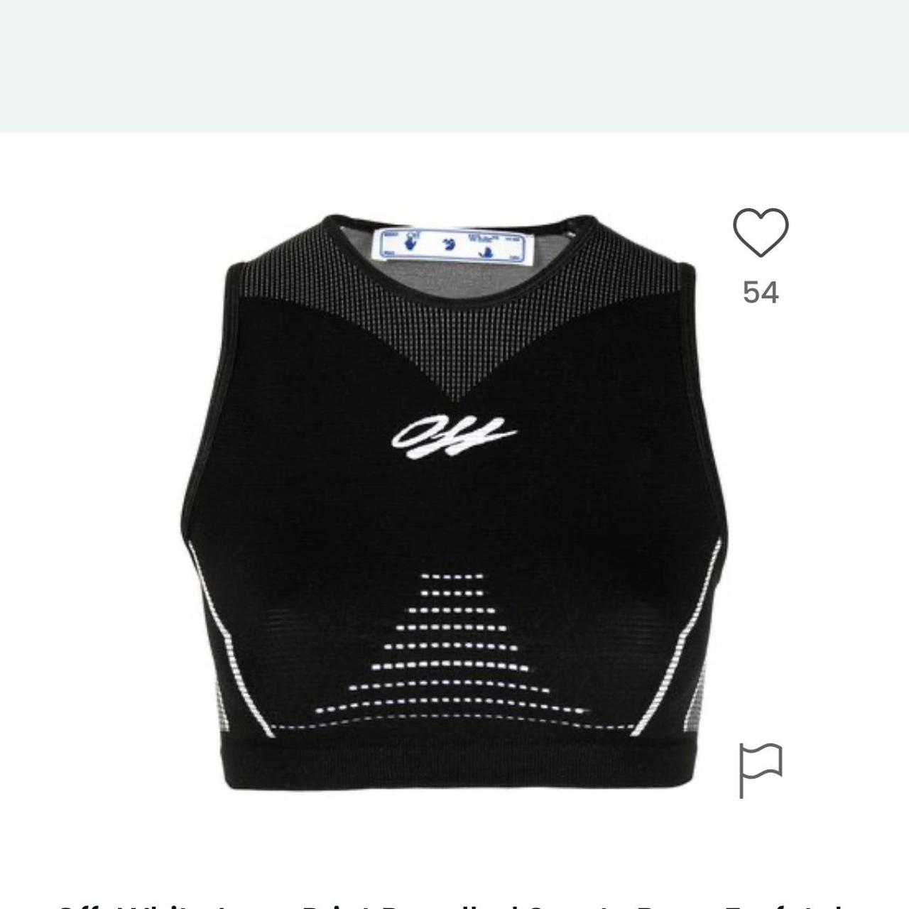 Off white panel logo racer back top Worn once... - Depop