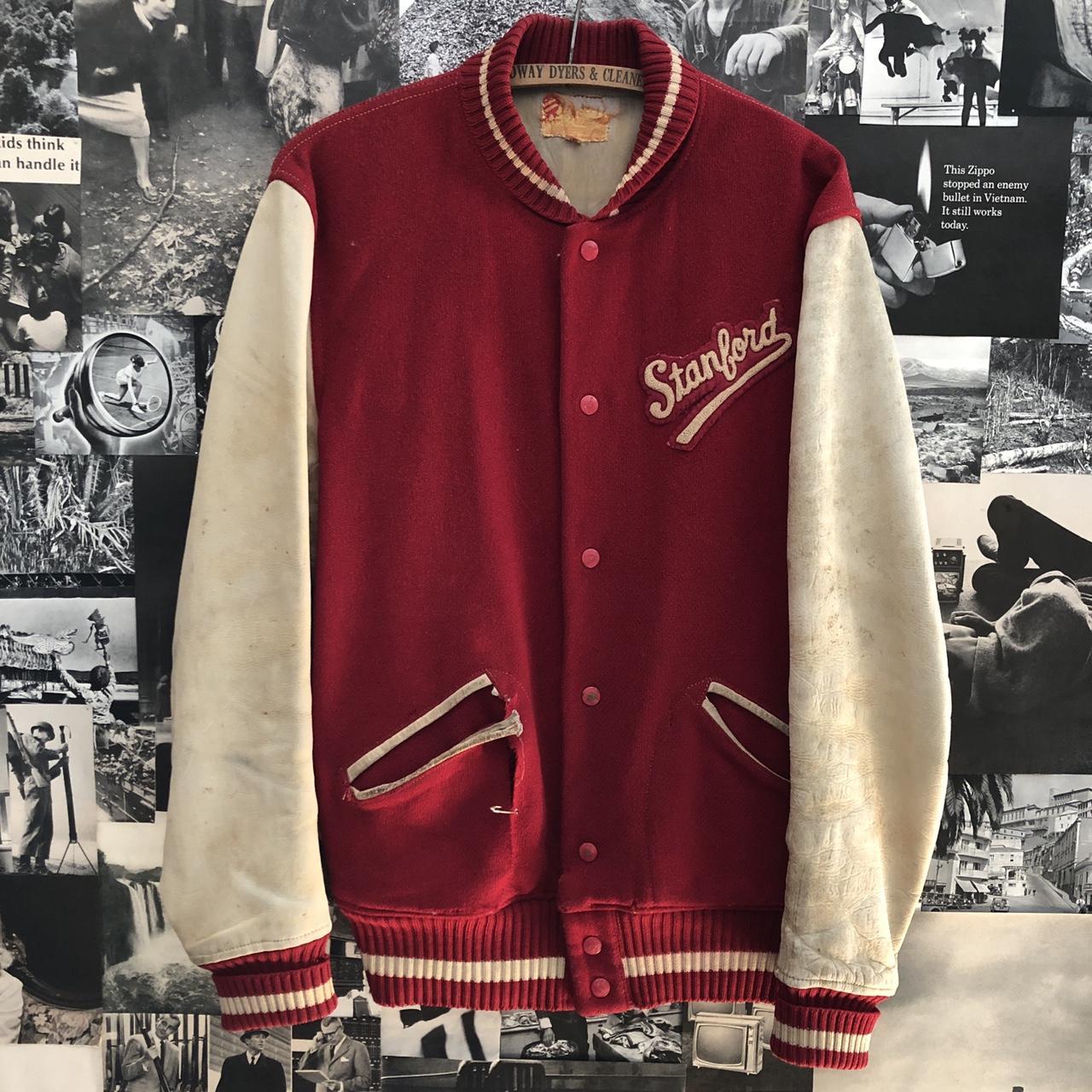 60s Stanford varsity jacket Butteriest sleeves I’ve... - Depop