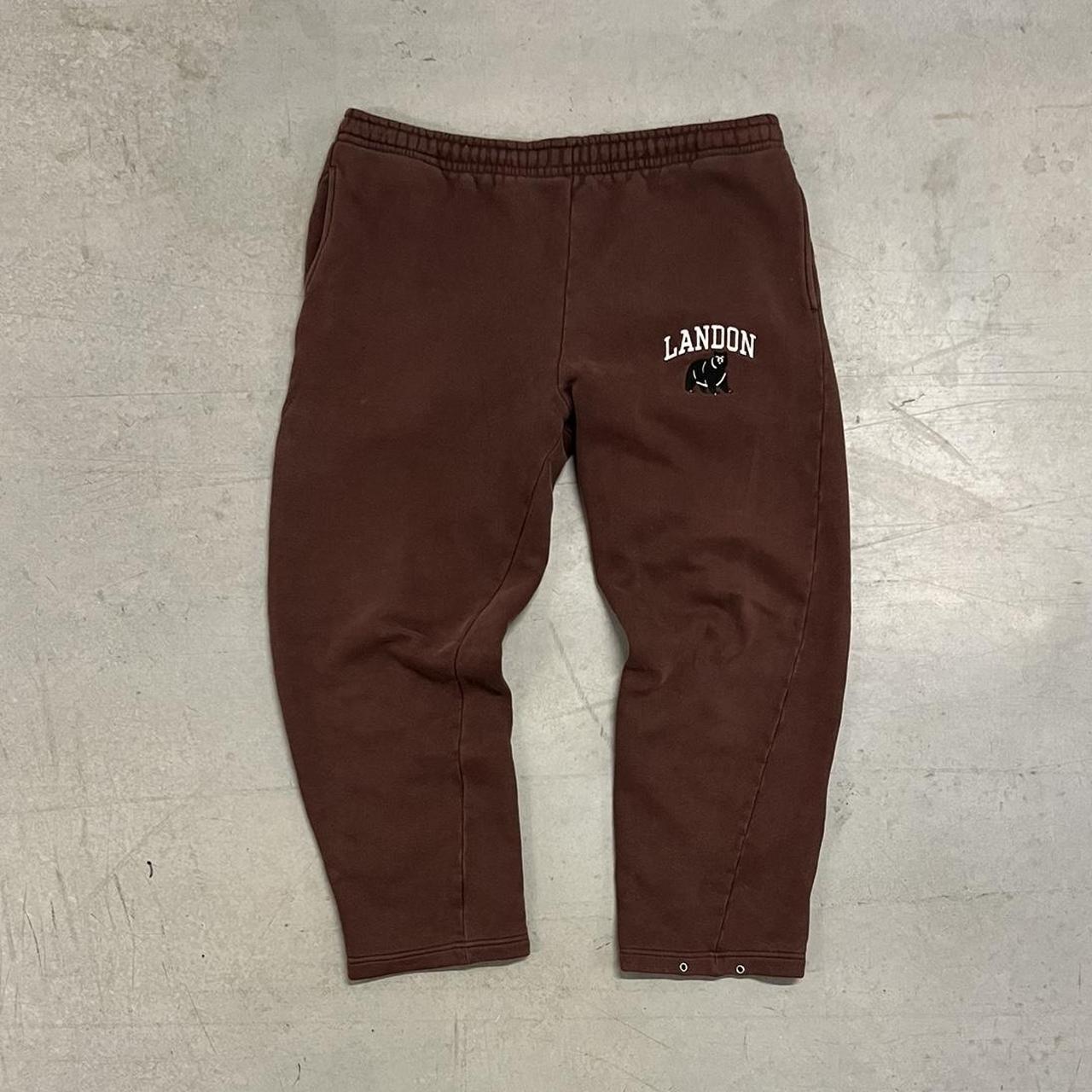 Vintage essential brown sweatpants. Tagged mens... - Depop