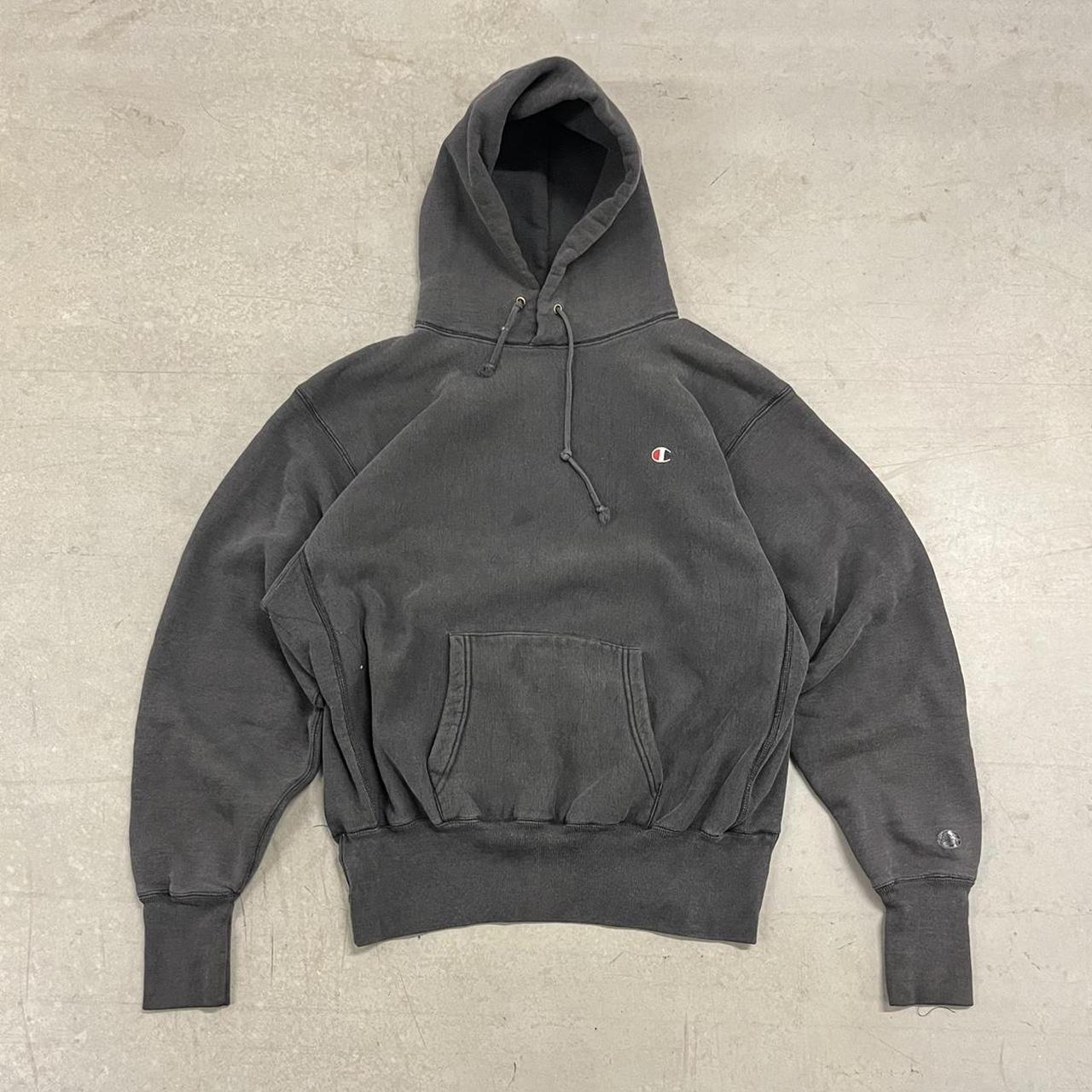 Vintage 80s made in USA faded black champion reverse... - Depop