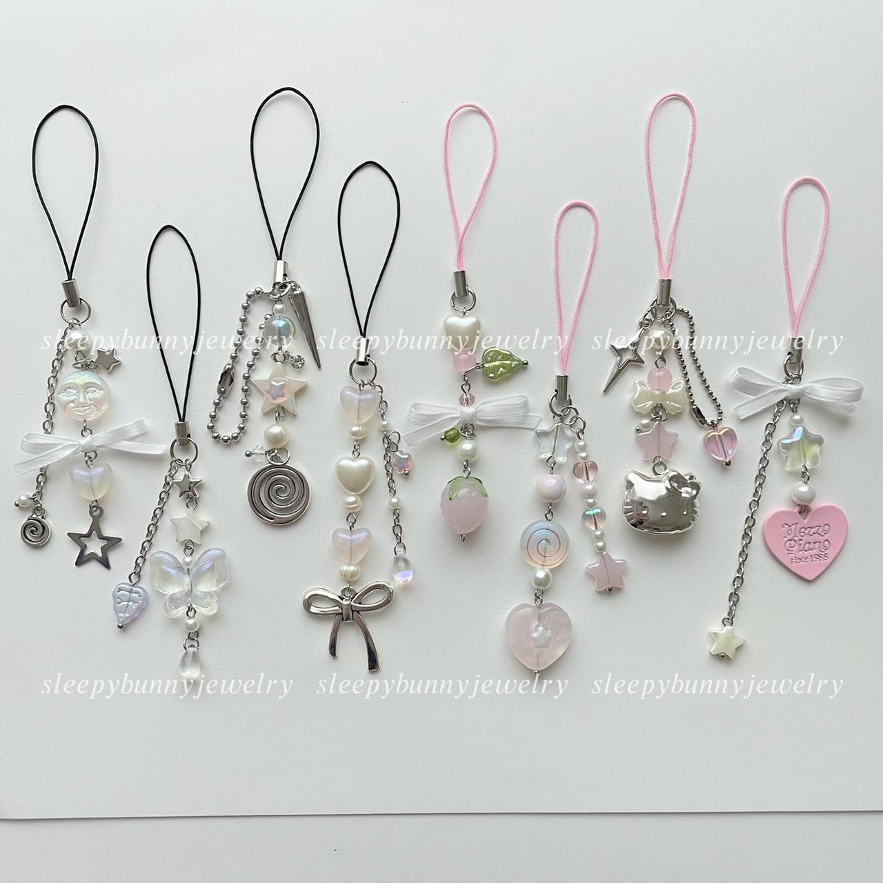 hello kitty locket phone charm ੈ pink & white... - Depop