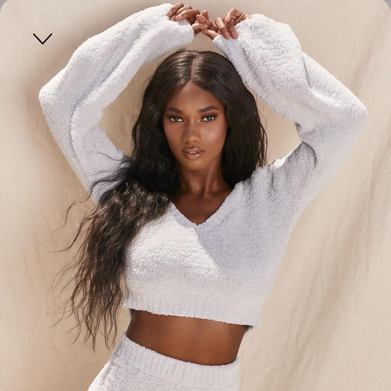 Oh Polly top Light grey - is so fluffy! 🤍size M🤍... - Depop