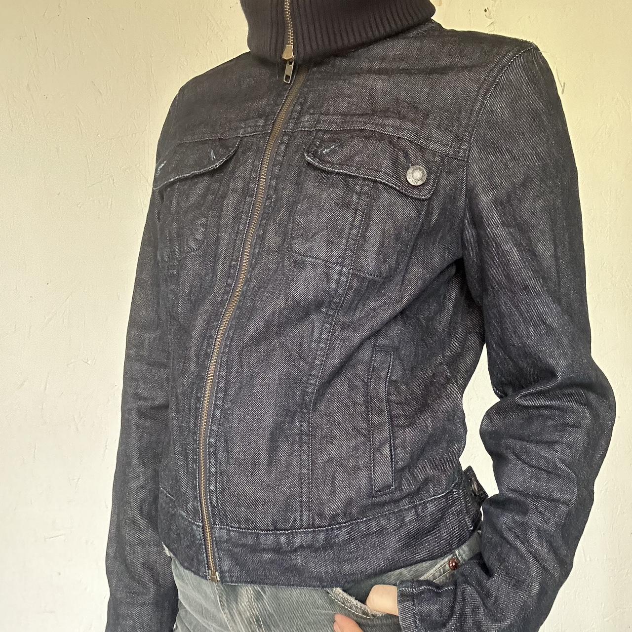 Denim zip up jackets with pockets uk 8 - Depop