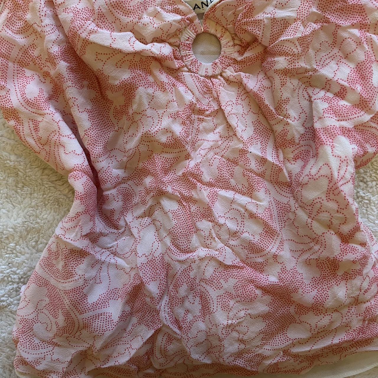 2000s pink and white cut out circle cami uk 14 | Depop